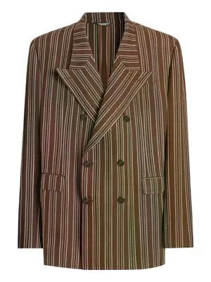 Dolce & Gabbana Striped Double-breasted Blazer - Brown