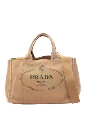 Prada Canapa Two-way Handbag - Brown