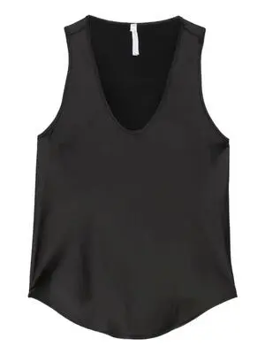 Imperial IMPERIAL Black Satin Scoop-Neck Tank Top Black