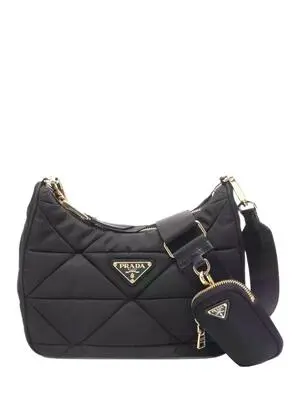 Prada Prada Quilted Tessuto Shoulder Bag Black