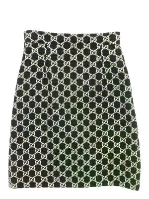 Gucci GUCCI GG Pattern Tweed Mini Skirt Black