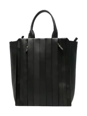 CORNELIAN TAURUS BY DAISUKE IWANAGA Pleated Leather Tote Bag - Black