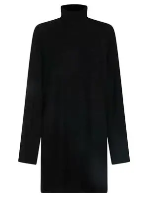 THOM KROM High-neck Long-sleeve Knitted Mini Dress - Black