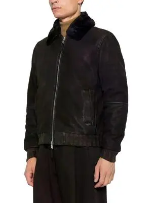 THE JACKIE LEATHERS The Jackie Leathers Zip-Up Jacket With Fur Collar