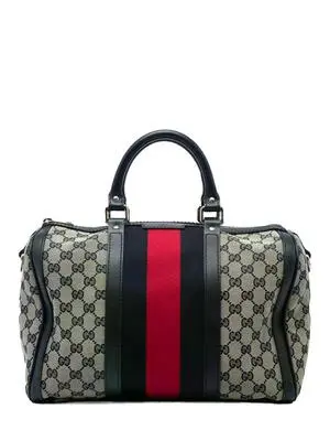 Gucci Medium Gg Canvas Web Joy Boston Bag Satchel - Neutrals