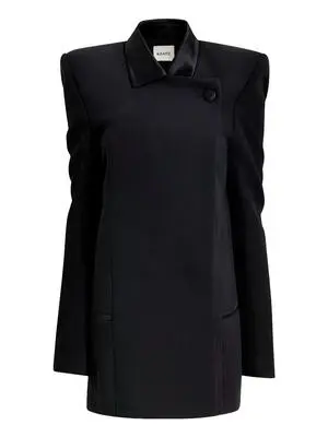 Khaite Armair" Double-faced Crepe Elongated Jacket - Black