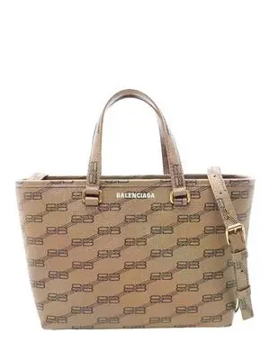 Balenciaga Balenciaga Monogram Shopper Satchel Brown