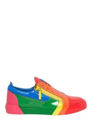 GIUSEPPE ZANOTTI Rainbow Side-zip Sneakers - Red