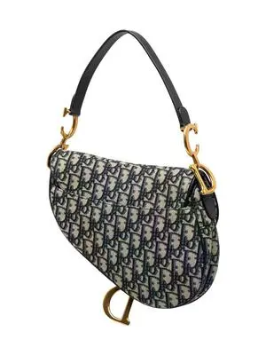 Dior Oblique Canvas Saddle Bag - Blue