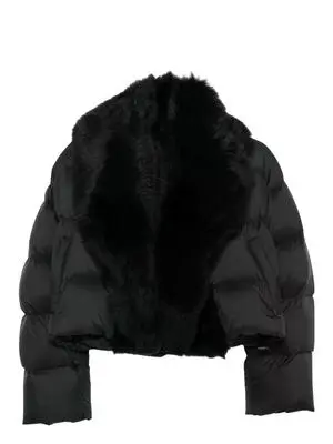 Gucci Shearling Collar Puffer Jacket - Black