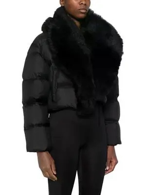 Gucci Shearling Collar Puffer Jacket - Black