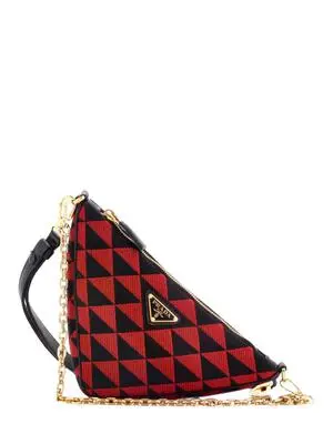 Prada Triangle Mini Shoulder Bag - Black