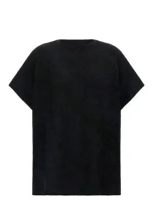 NUDE Brushed Alpaca-blend Short-sleeve Sweater - Black