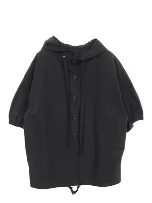 Prada Hooded Drawstring Coat - Black