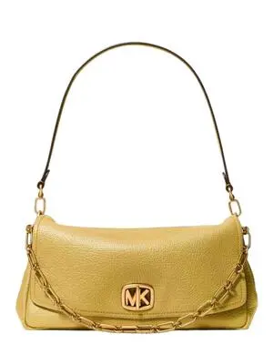 Michael Kors Bryant Large Textured Leather Convertible Shoulder Bag - Yellow