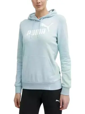 PUMA PUMA Logo Print Drawstring Hoodie Blue