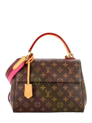 LOUIS VUITTON Louis Vuitton Cluny Top Handle Bag Monogram Canvas BB Satchel Brown