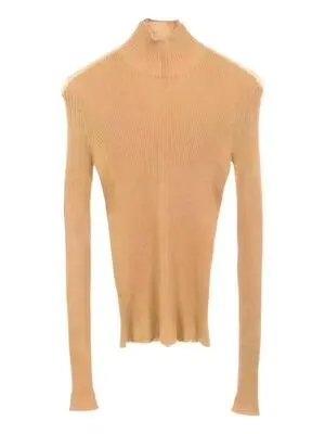 Hermès Ribbed Turtleneck Sweater - Neutrals