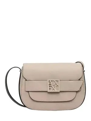 Armani Exchange Logo Plaque Crossbody Bag - Neutrals