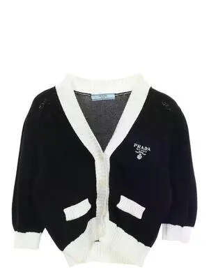 PRADA PRADA Cropped Cardigan With Logo Embroidery