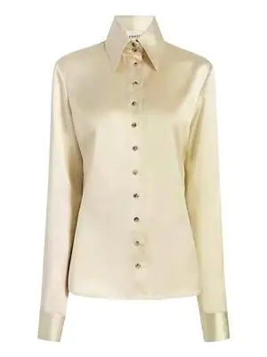 KHAITE KHAITE Ivy High-Neck Button-Up Shirt