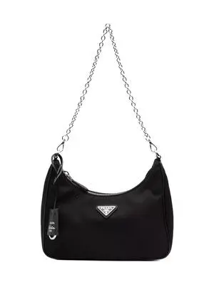 Prada Prada Re Nylon Re Edition 2005 Satchel With Saffiano Trim Black