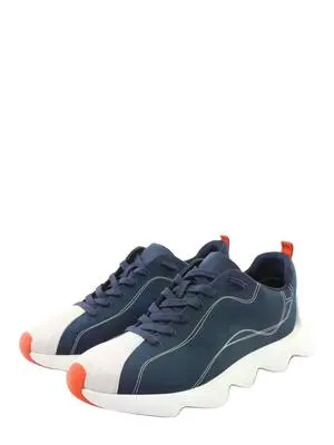 Hermès 2020s Navy Suede Panel Lace-up Sneakers - Blue
