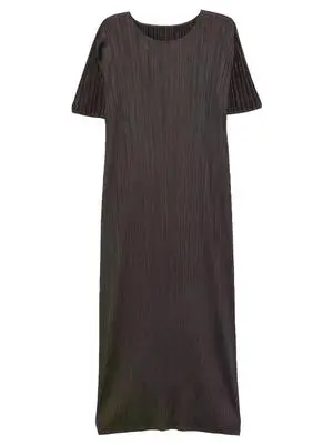 Issey Miyake Short-sleeve Midi Dress - Grey