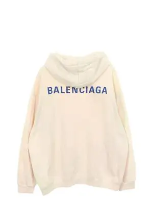 Balenciaga Balenciaga 2000s Logo Print Cotton Hoodie Neutrals