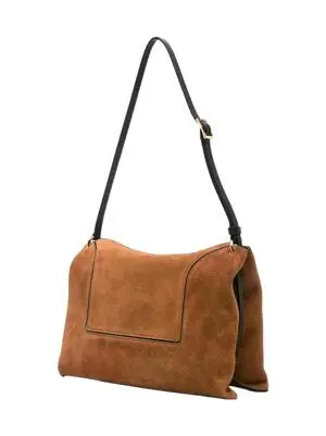 WANDLER Penelope Suede Shoulder Bag Brown