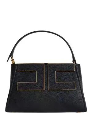 Elisabetta Franchi Logo Plaque Tote Bag - Black
