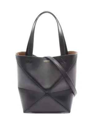 Loewe Loewe Puzzle Fold Mini Two-Way Handbag Black