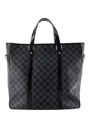 LOUIS VUITTON Louis Vuitton Tadao Handbag Damier Graphite MM Tote Bag Black