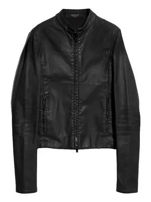 Gucci Coated Stretch Cotton Twill Denim Jacket With Interlocking G Embroidery - Black