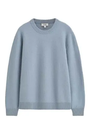 Cos Boiled Merino Wool Crew-Neck Sweater Blue