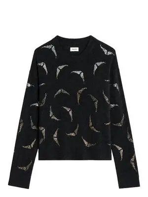 Zadig&Voltaire Markuz Diamanté Wings Sweater - Black