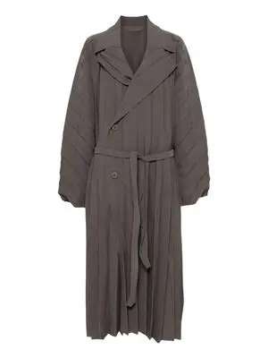 Issey Miyake Double-breasted Belted Pleated Coat - No