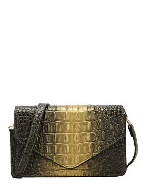 MKF COLLECTION BY MIA K. MKF Collection - J'OMOR Vanta Croc-Embossed Saddle Bag Gold