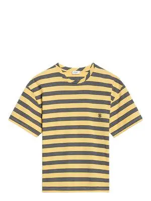 Celine T-shirt In Striped Cotton Jersey - Nude
