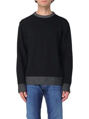 Paul & Shark 100% Wool Crewneck Jumper With Ribbed Trims - Black