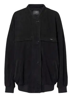 Prada Oversized Suede Bomber Jacket - Grey