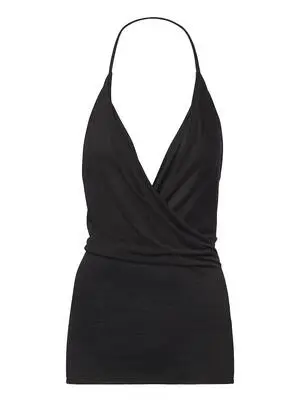Rick Owens Rick Owens Draped Wool And Silk Top Black