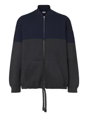 Loewe Anagram Cotton-blend Zip-up Cardigan - Blue