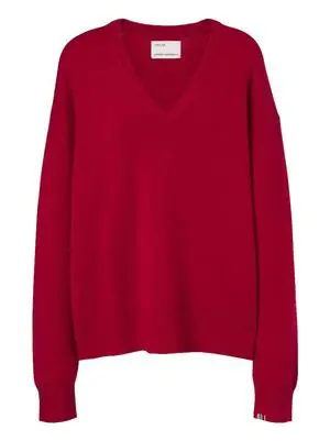 Extreme Cashmere N°457 Jack V-neck Cashmere-blend Sweater - Red