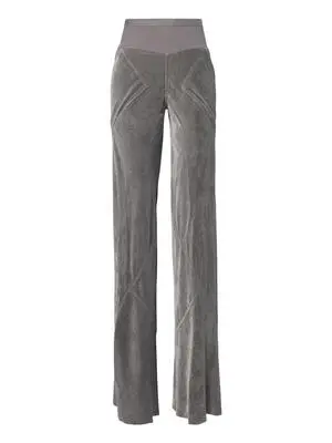 Rick Owens Bias Velvet Wide-leg Pants - Grey