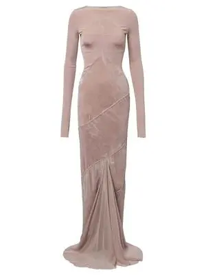 RICK OWENS Rick Owens Combo Tulle-Trimmed Jersey And Velvet Gown