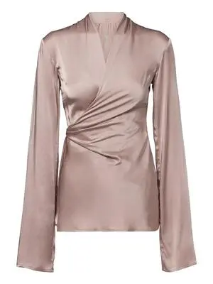 Rick Owens Draped Satin Top - Pink
