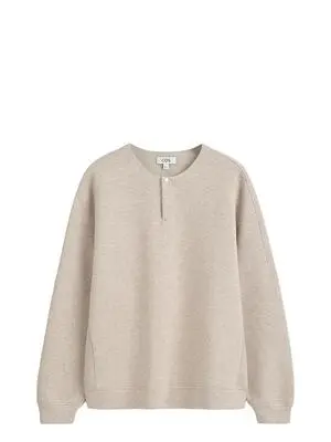 Cos Relaxed Scuba Henley Top - Beige