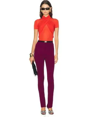 Françoise Odessa Short Sleeve Top With Draped Neckline - Ferari