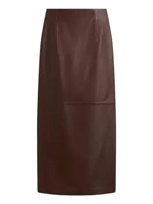 Scanlan Theodore Leather Pencil Skirt - Spice